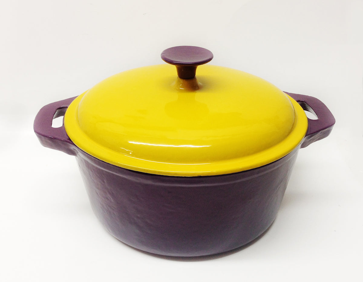Dutch Oven Purple & Gold Enamel with Purple Knob 5qt – Hebert's Boudin ...
